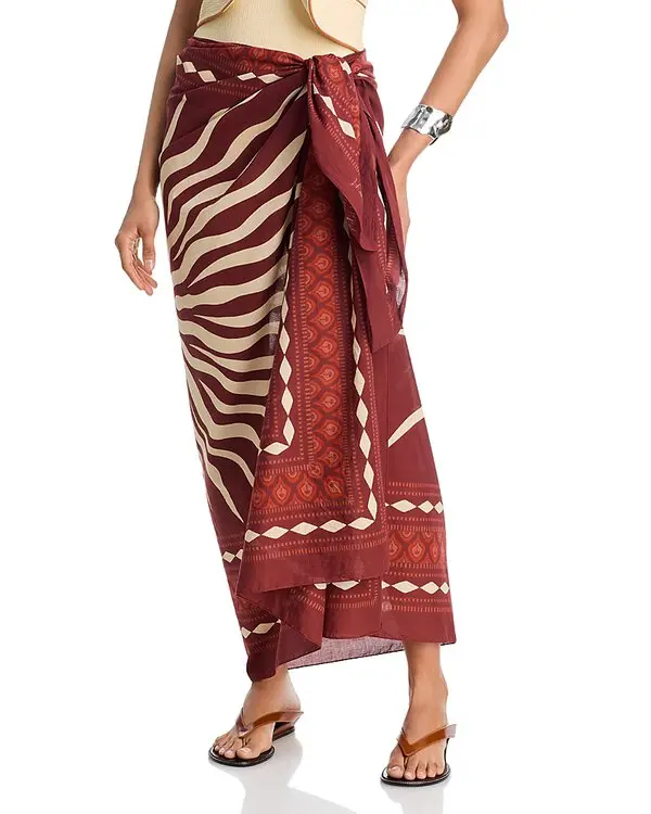Johanna Ortiz Golden Horizon Pareo Swim Cover-up - Wine Rose