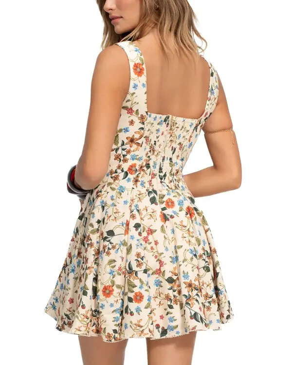 Agua Bendita Kristen Floral Print Linen Blend Dress