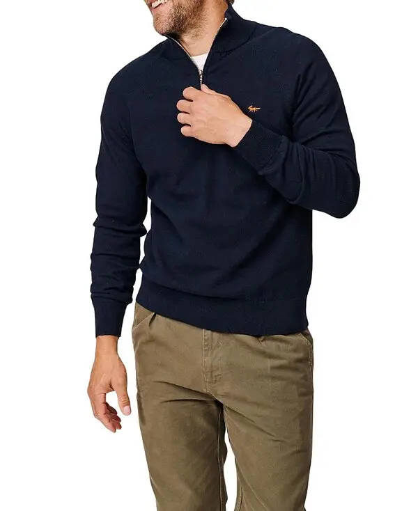 AUBIN Bonby Zip Neck Sweater - Navy