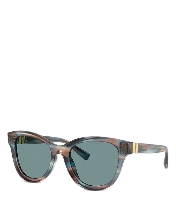 Dolce & Gabbana 54mm Round Frame Sunglasses - Striped Blue