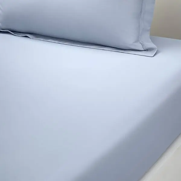 YVES DELORME Triomphe Cotton 18d Fitted Sheet, Full - Celeste