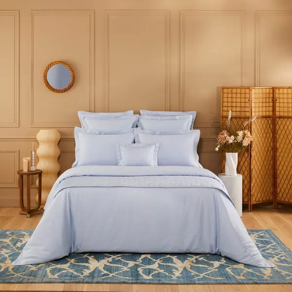 YVES DELORME Triomphe Cotton 18d Fitted Sheet, Full - Celeste