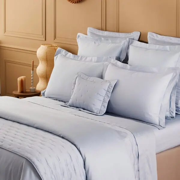 YVES DELORME Triomphe Cotton 18d Fitted Sheet, Full - Celeste