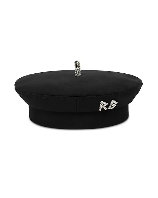 Ruslan Baginskiy Monogram Embellished Beret - Black