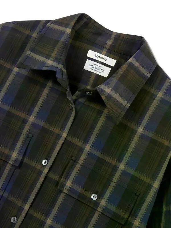 STUDIO TOMBOY Check-pattern Flap-pocket Shirt - Green