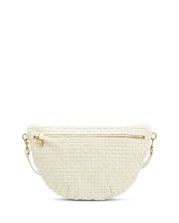 Clare V. Grande Woven Leather Fanny Pack - Cream