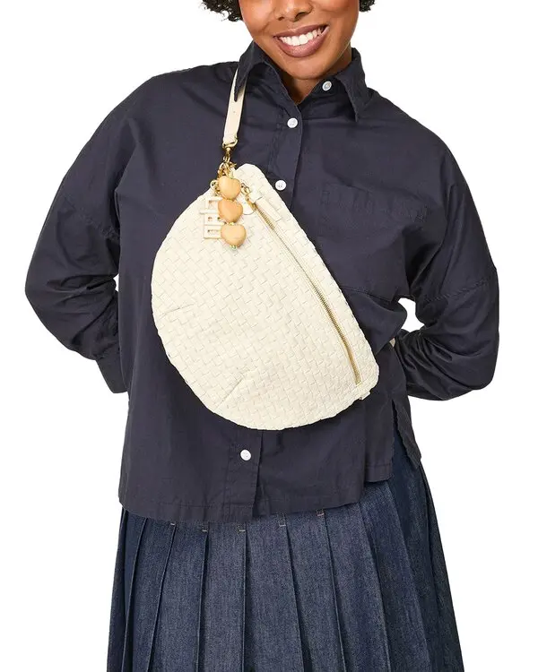 Clare V. Grande Woven Leather Fanny Pack