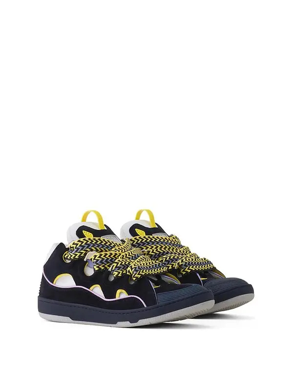 LANVIN Curb Sneakers - Navy Blue/light Purple