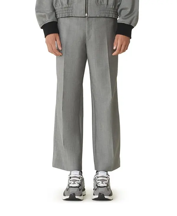 LANVIN Straight-leg Mohair Wool Pants - Light Gray