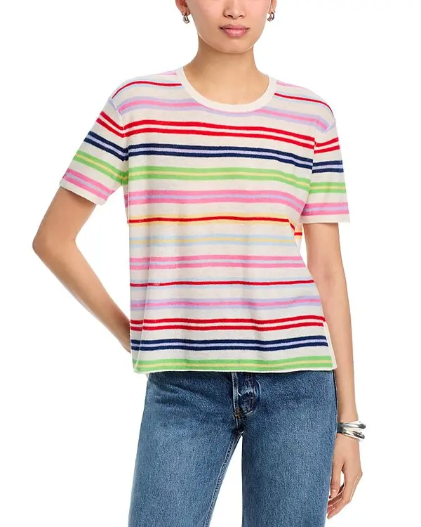 Majestic Filatures Cashmere Striped Tee - Brume Chine/milk