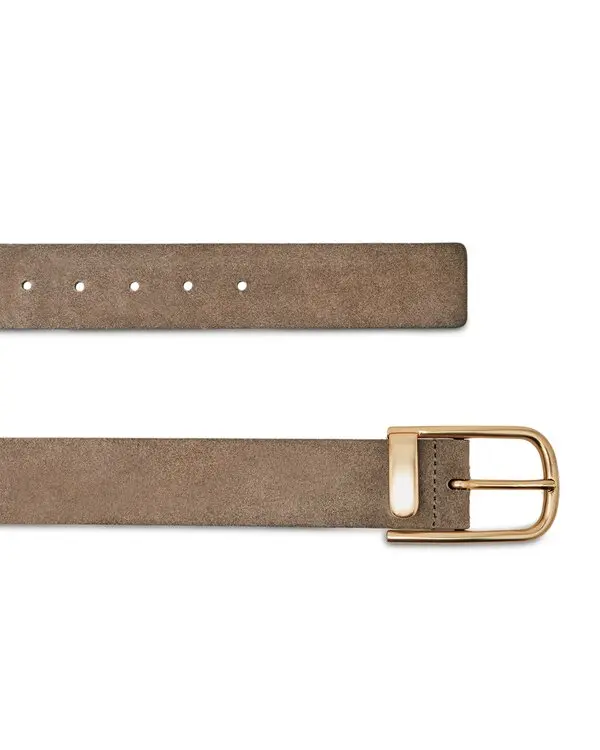 REISS Iyla Half Keeper Suede Belt - Grey