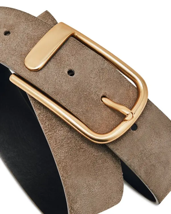 REISS Iyla Half Keeper Suede Belt - Grey
