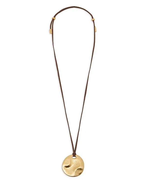 REISS Orla Sculptural Disc Pendant Necklace - Gold