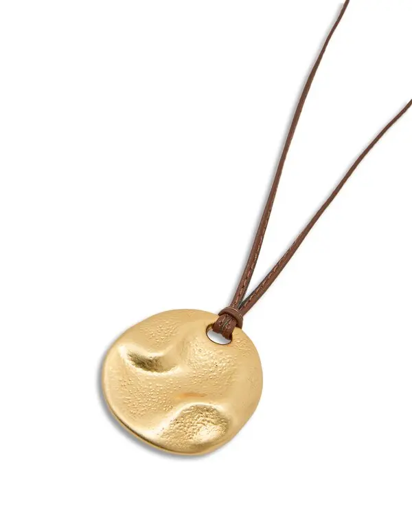 REISS Orla Sculptural Disc Pendant Necklace - Gold