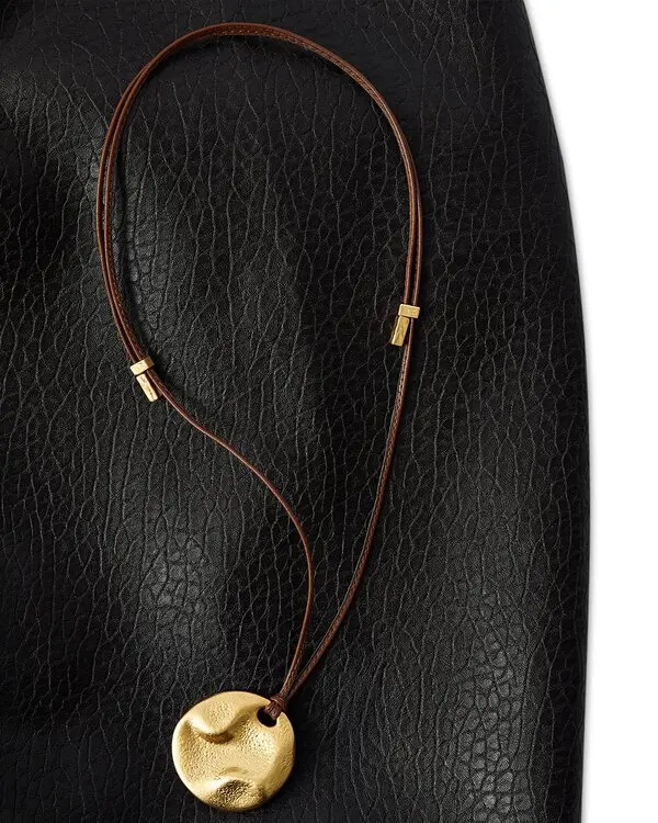 REISS Orla Sculptural Disc Pendant Necklace - Gold