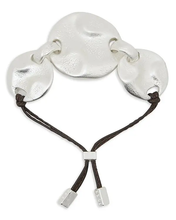 REISS Ona Sculptural Disc Slider Bracelet - Silver