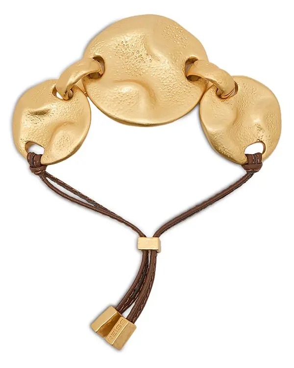 REISS Ona Sculptural Disc Slider Bracelet - Gold