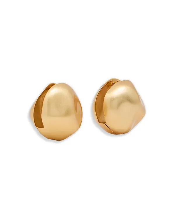 REISS Tiara Sculptural Sphere Front To Back Earrings - Gold