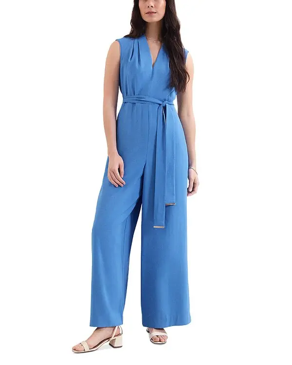 PHASE EIGHT Marta V Neck Jumpsuit - Pale Blue