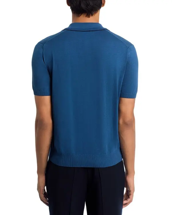 Canali Johnny Collar Cotton Polo Shirt - Blue