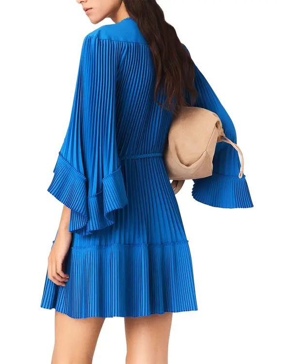 Maje Rilaje Short Pleated Dress