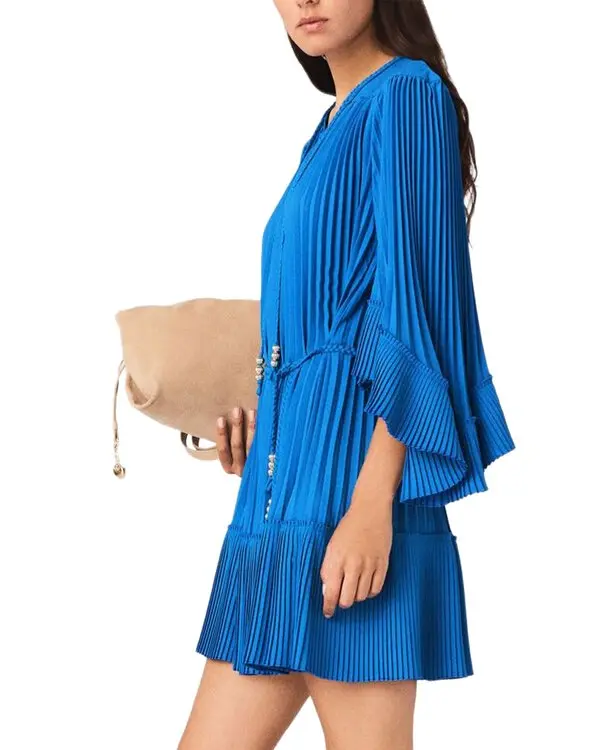 Maje Rilaje Short Pleated Dress