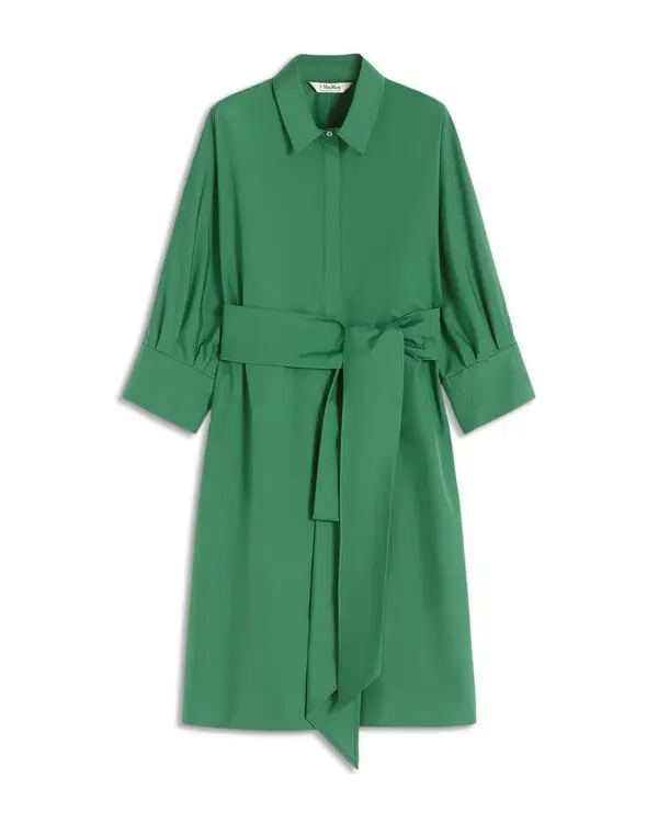 Max Mara Smmtabata Cotton Shirt Dress - Green