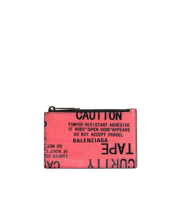Balenciaga Tape Type Long Coin And Card Holder - Black/red