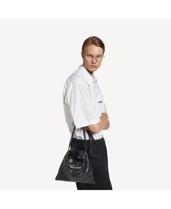 Balenciaga Shopper Dust Bag Crossbody Pouch Medium - Black