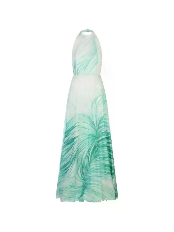 Kiton Floral-print Halterneck Maxi Dress - White