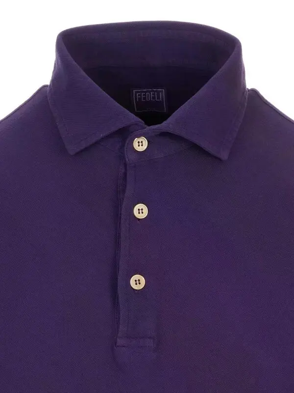 Fedeli Short-sleeve Polo Shirt - Purple