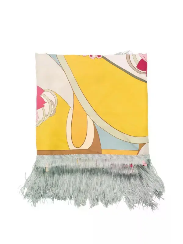 La DoubleJ Fringed Floral-print Scarf - Yellow
