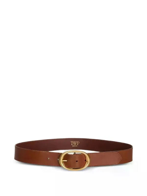 TWP Oval-buckle Leather Belt - Brown