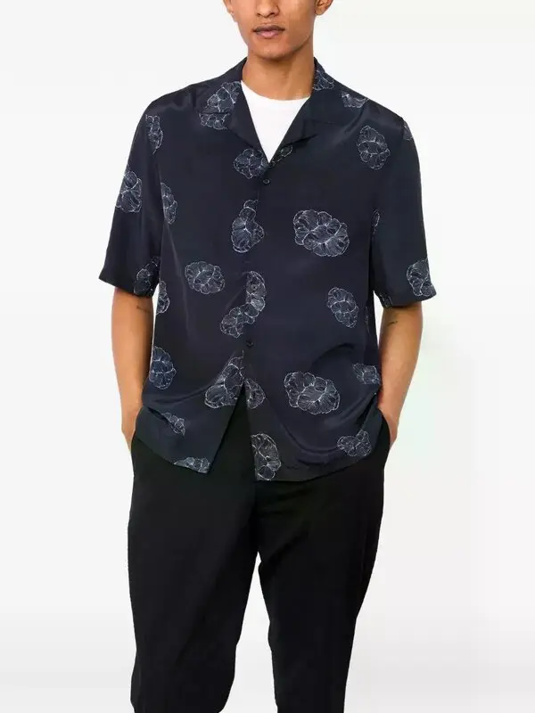 Officine Générale Floral-print Short-sleeve Shirt