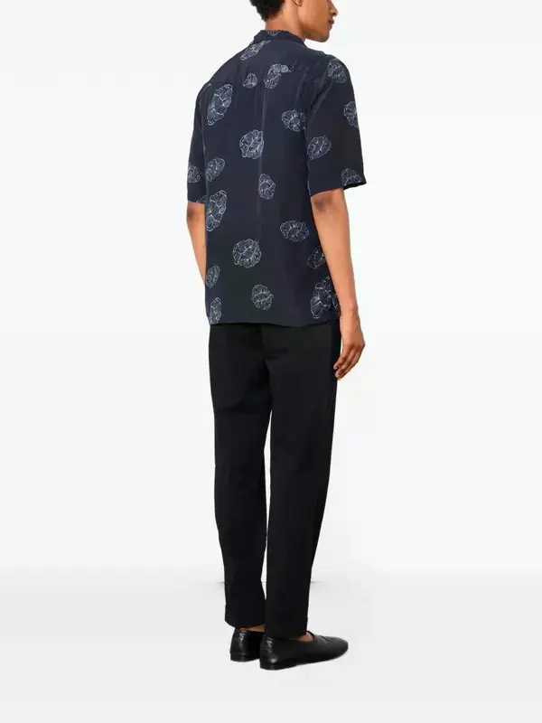 Officine Générale Floral-print Short-sleeve Shirt