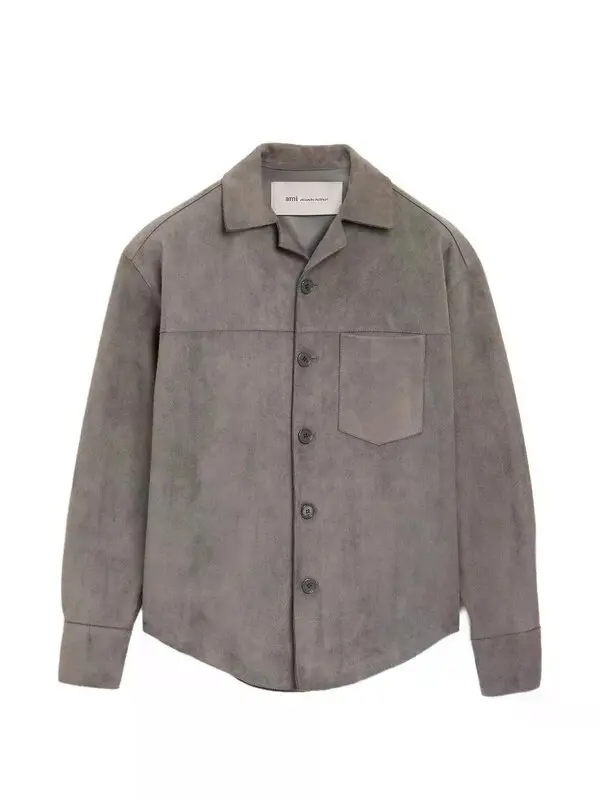 Ami Suede-finish Button-up Jacket - Grey