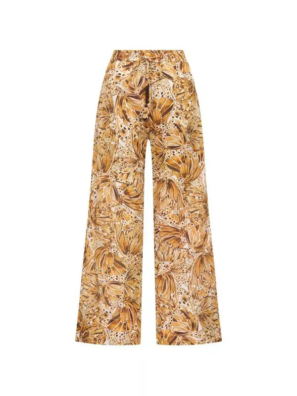 Malìparmi Butterfly-print Trousers - Brown