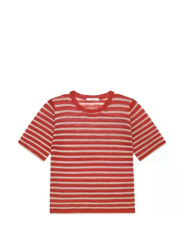 Malìparmi Striped Metallic-thread T-shirt - Red