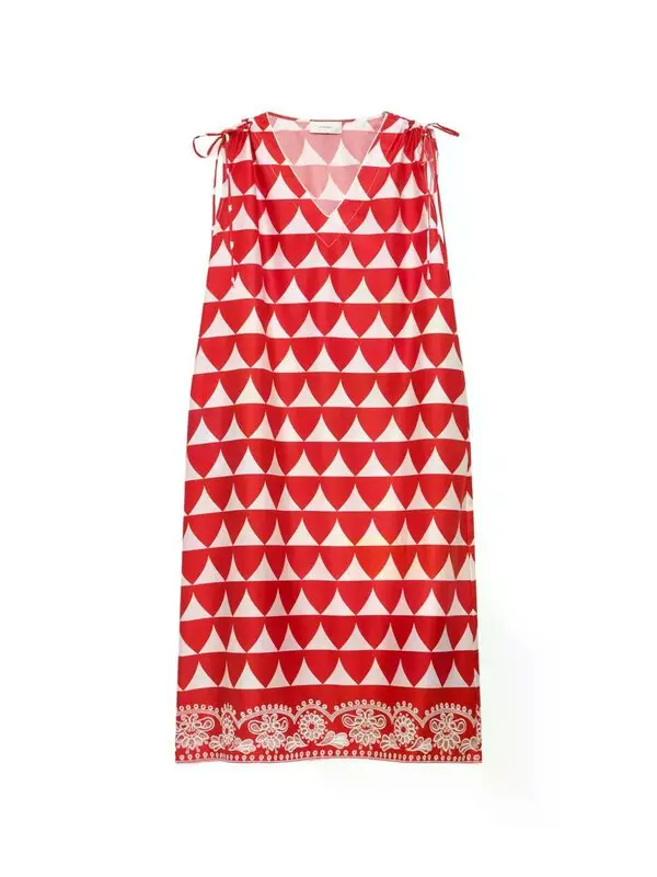Malìparmi Optical Broderie Maxi Dress - Red
