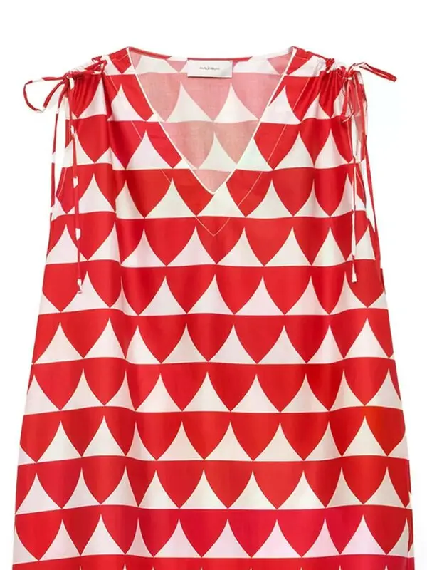 Malìparmi Optical Broderie Maxi Dress - Red