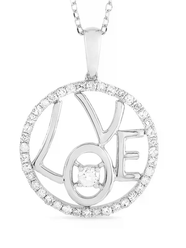 LB EXCLUSIVE 14kt White Gold Diamond Pendant Necklace - Silver