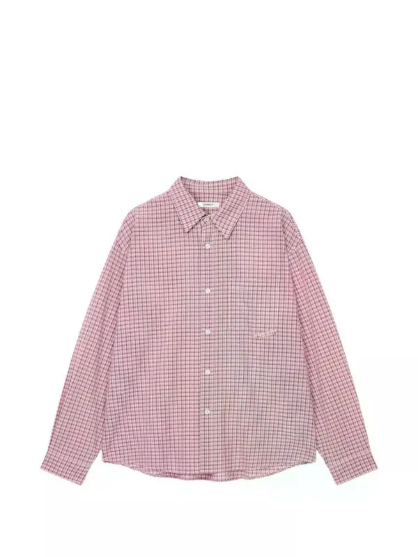 STUDIO TOMBOY Checkered Chest-pocket Shirt - Pink