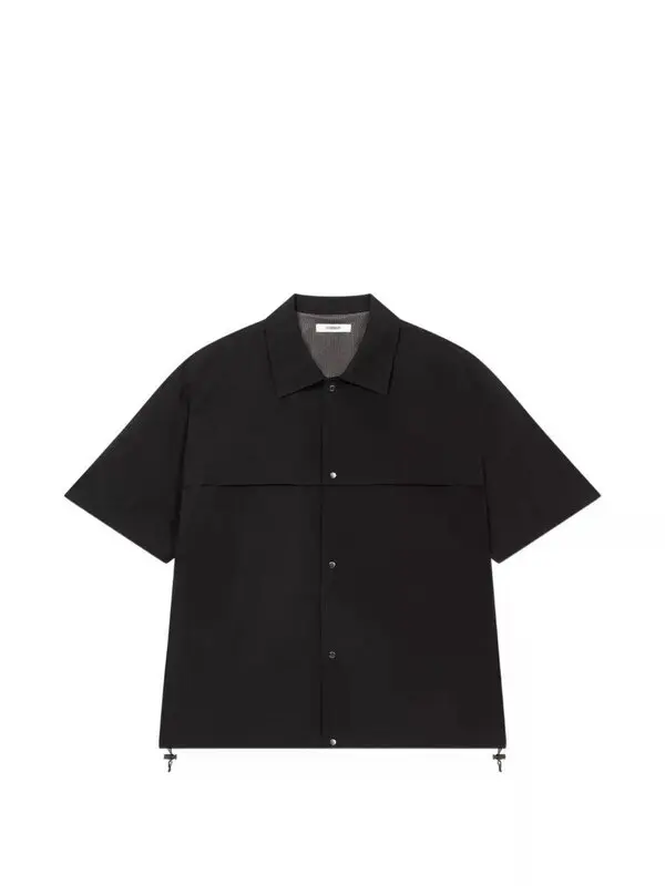 STUDIO TOMBOY Drawstring-hem Short-sleeve Shirt - Black