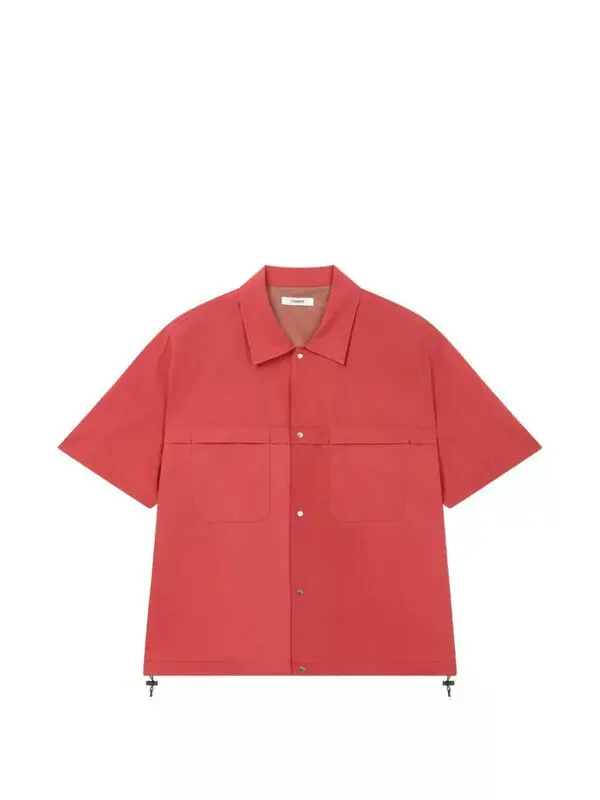 STUDIO TOMBOY Short-sleeve Drawstring-hem Shirt - Red
