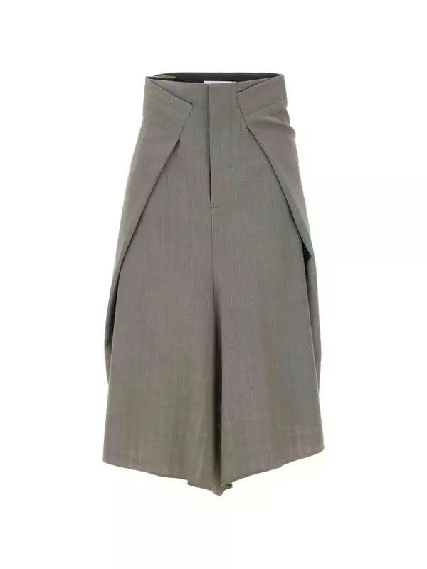 Victoria Beckham Asymmetric Folded-panel Midi Skirt - Grey