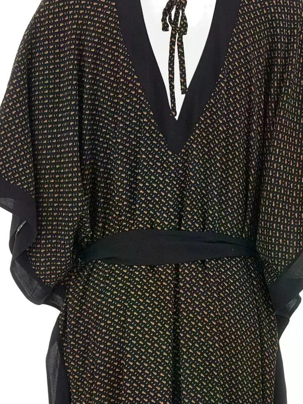 BOSS Monogram-print Belted Caftan Maxi Dress