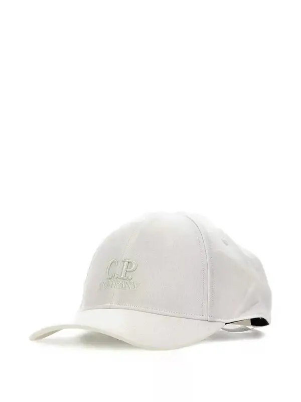 C.P. COMPANY Logo-embroidered Cotton Baseball Cap - White