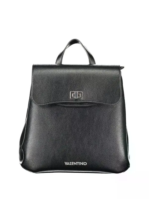 MARIO VALENTINO Grained-texture Twist-lock Backpack - Black