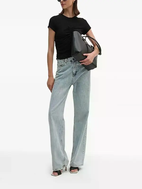 Dkny Ribbed Gathered T-shirt