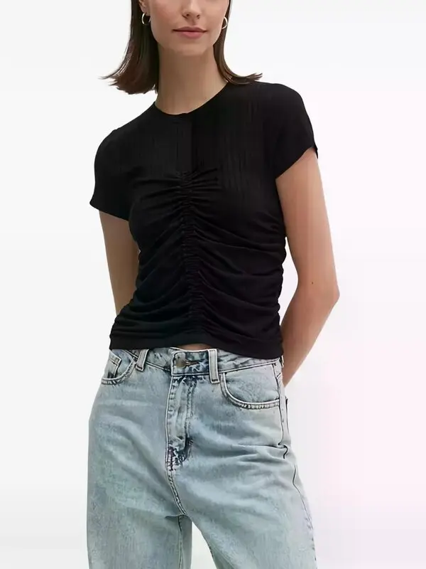 Dkny Ribbed Gathered T-shirt